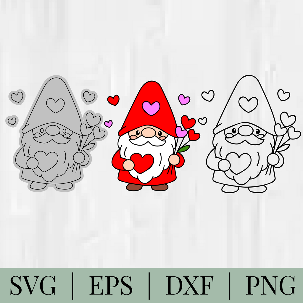 Valentines Gnome Bundle SVG: Valentines Cut File (Digital Download ...